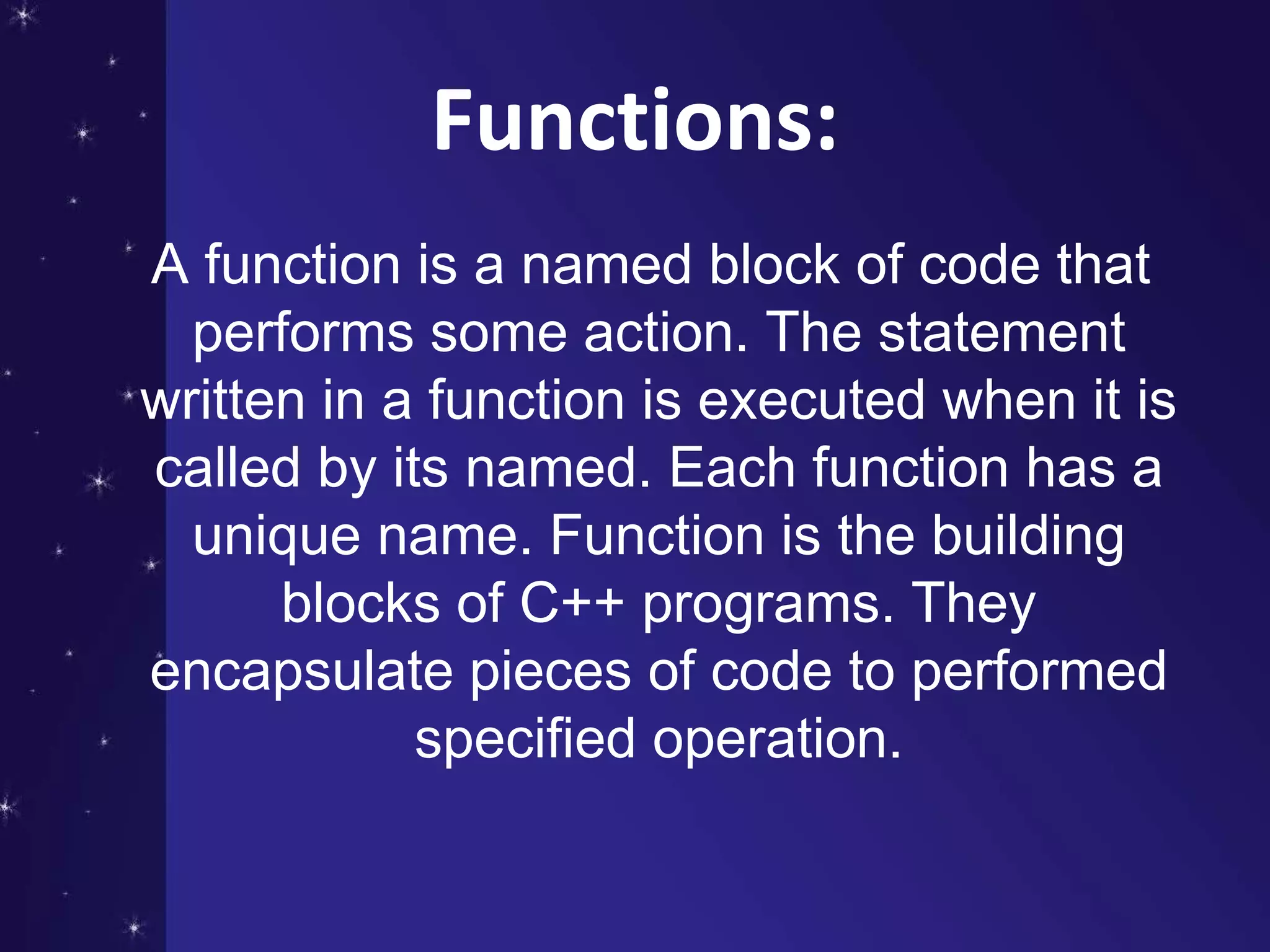 Function in C++ | PPT