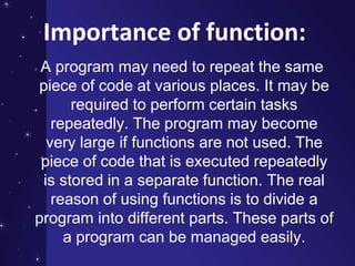 Function in C++ | PPT