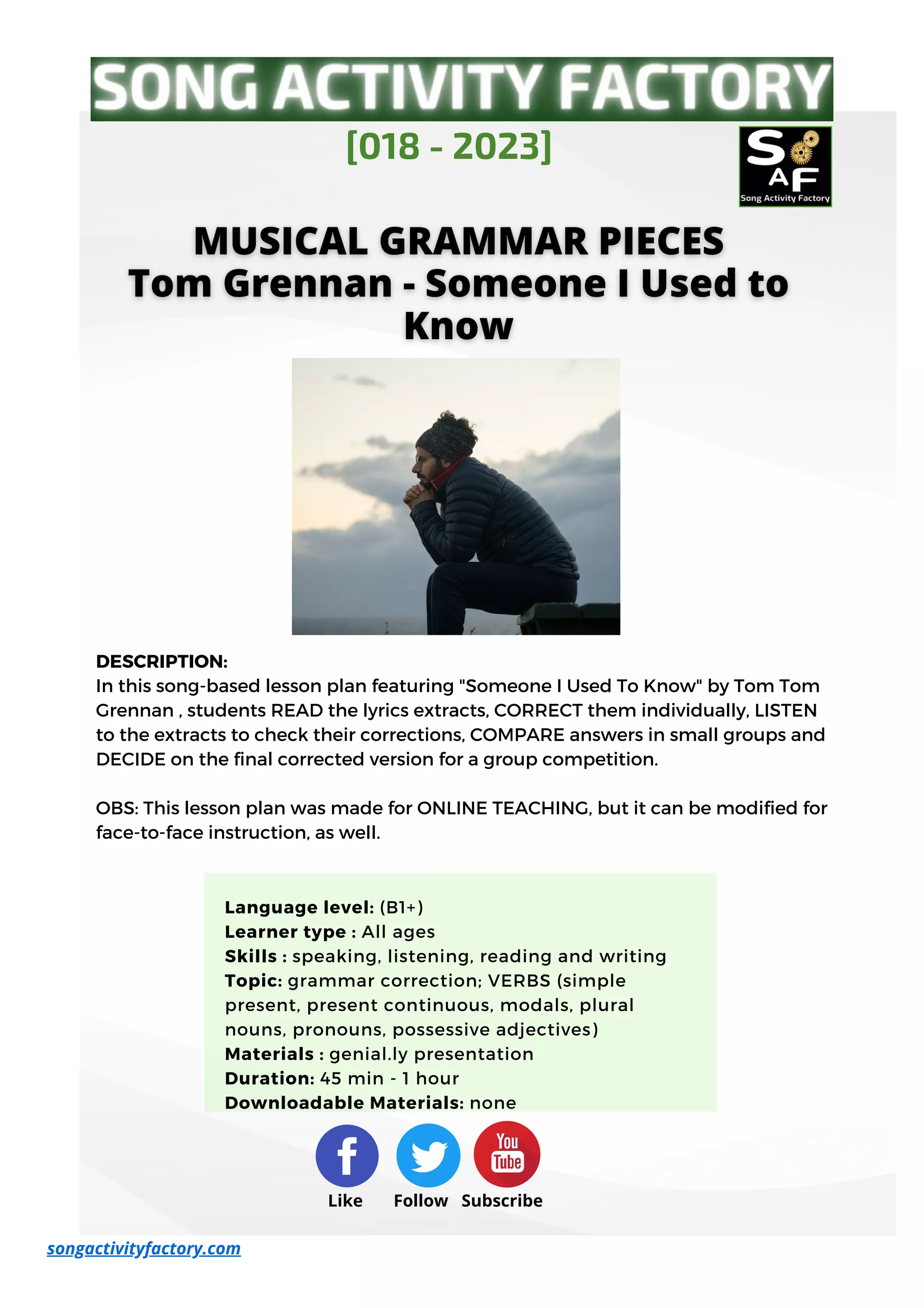 Teaching English With Songs: Musical Grammar Pieces 2023 | PDF