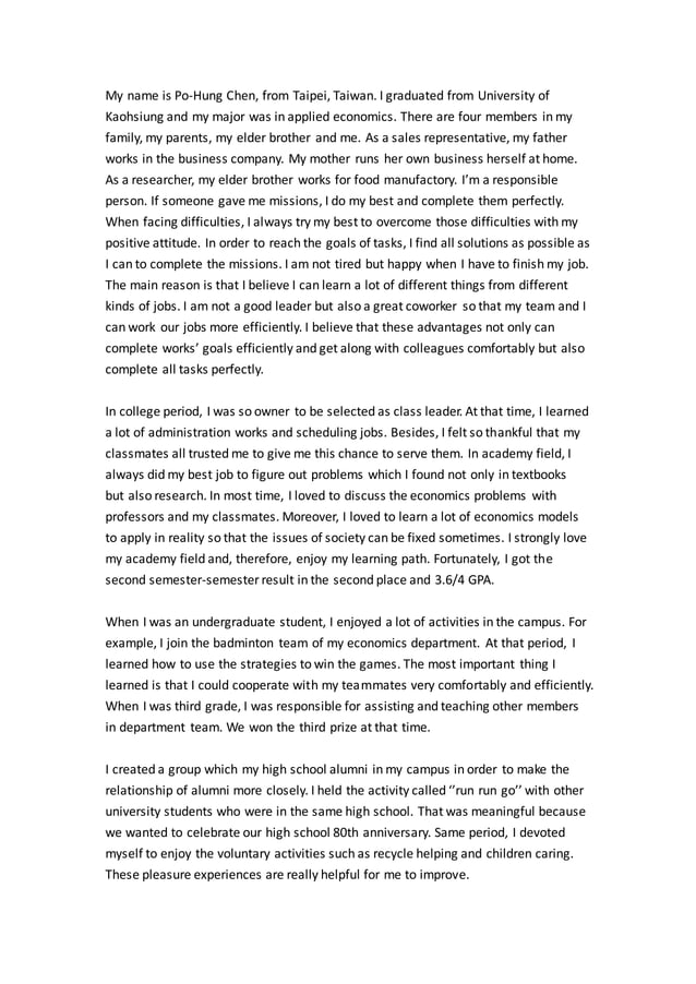 Autobiography | DOCX | Education