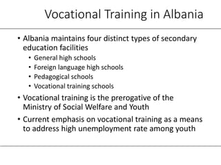 Albanian Vocational Training System | PDF
