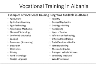 Albanian Vocational Training System | PDF
