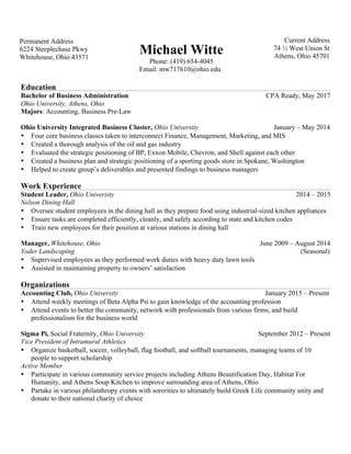 Michael Witte's Resume | PDF