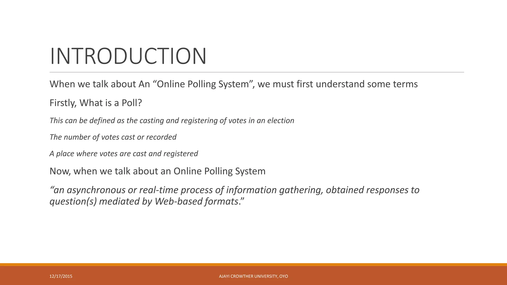 AN UNDERGRADUATE PROJECT PROPOSAL ON | PPTX