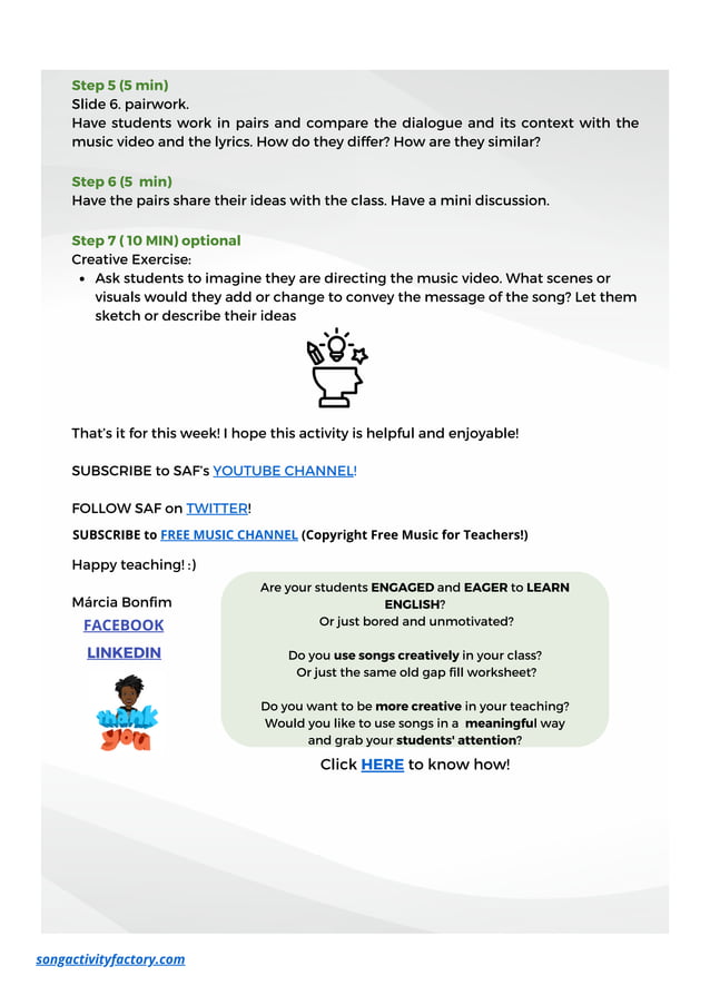 Chorus Dialogue: Using Song Lyrics in ESL Lessons | PDF | Music ...