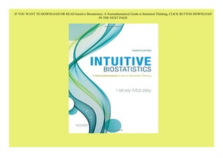 [GET]⚡BOOK Intuitive Biostatistics A Nonmathematical Guide to ...