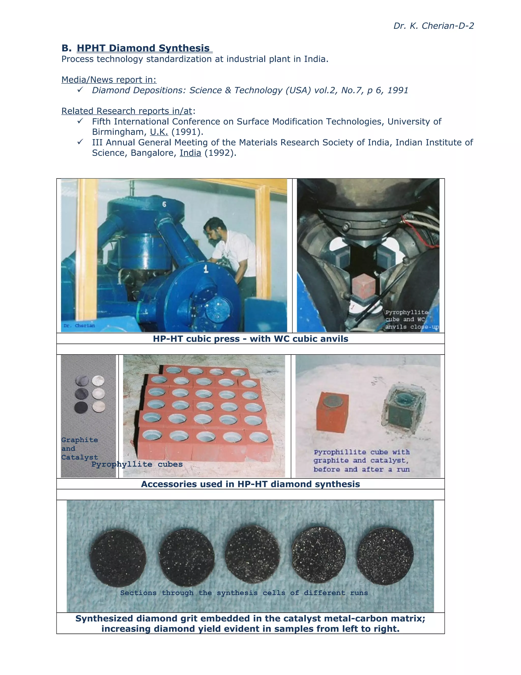 KC-DiamondSynthesis&CrystalGrowthR&D-160523 | PDF