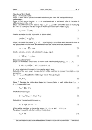 Backpropagation Neural Network Modeling for Fault Location in Transmission Line 150 kV | PDF
