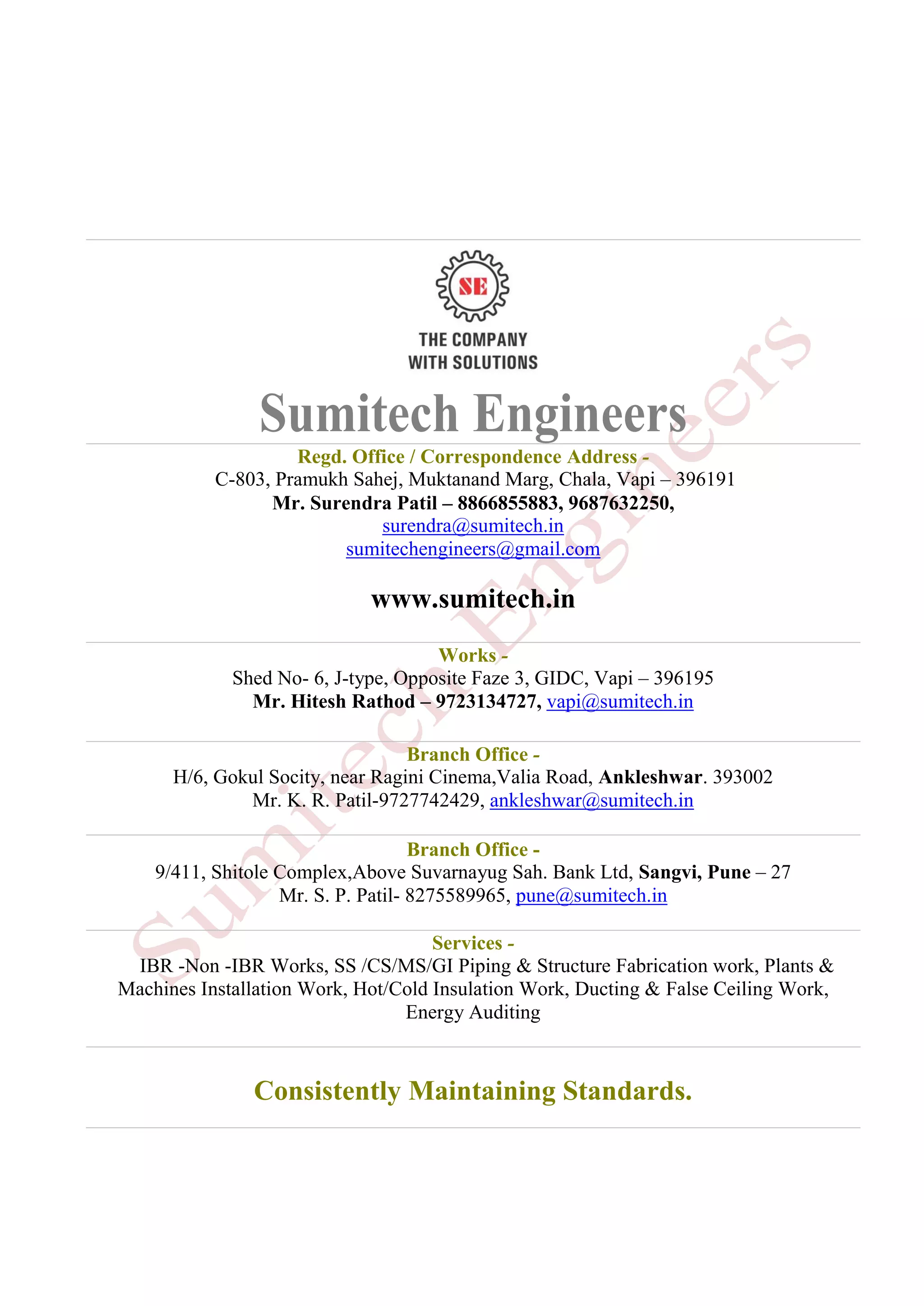 Sumitech Engineers Profile | PDF