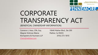 Corporate Transparency Act | PPTX