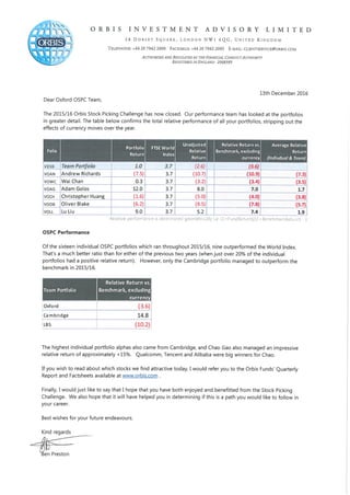 OSPC Oxford Team Letter 2015-16 | PDF