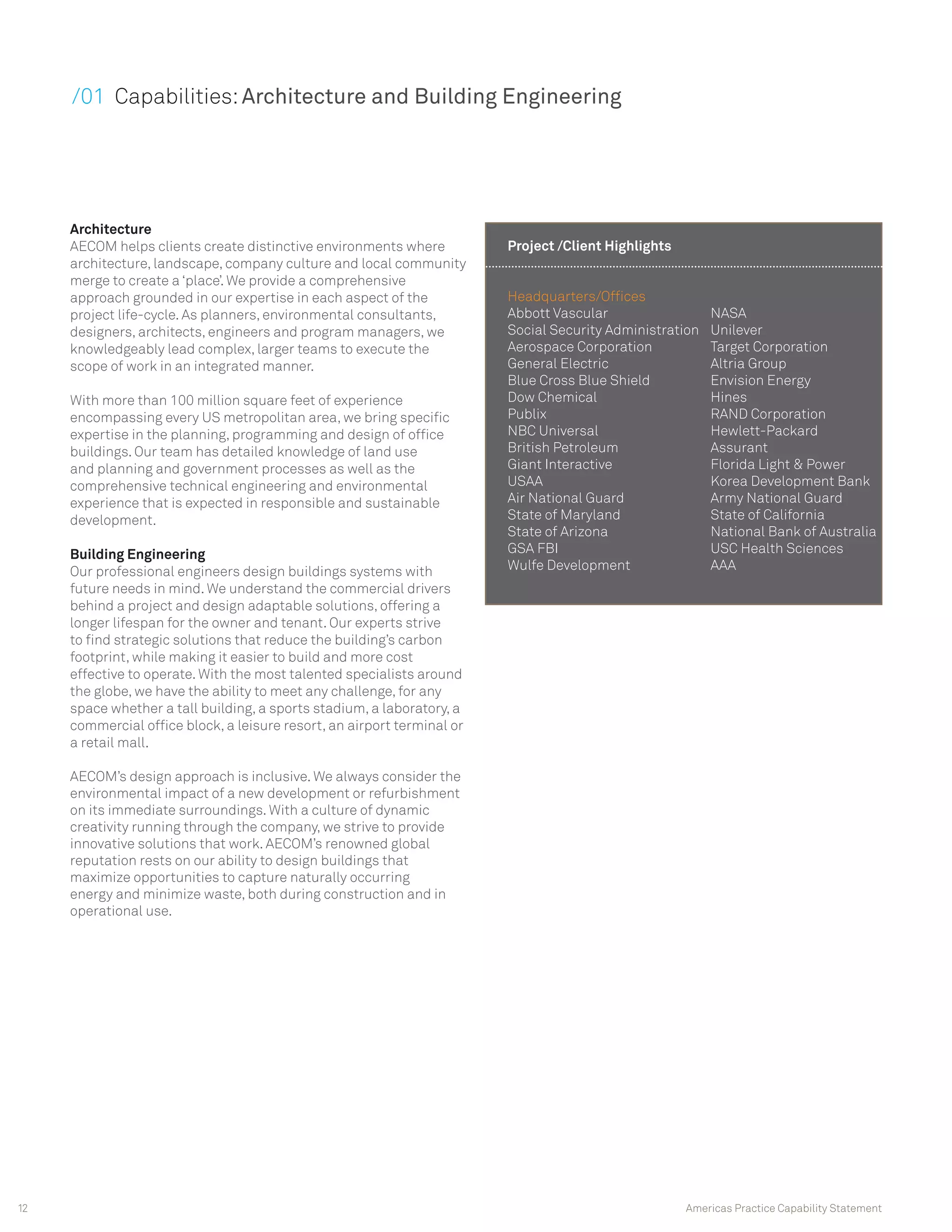AECOM Buildings + Places NYC Metro Brochure - Create . Enhance ...