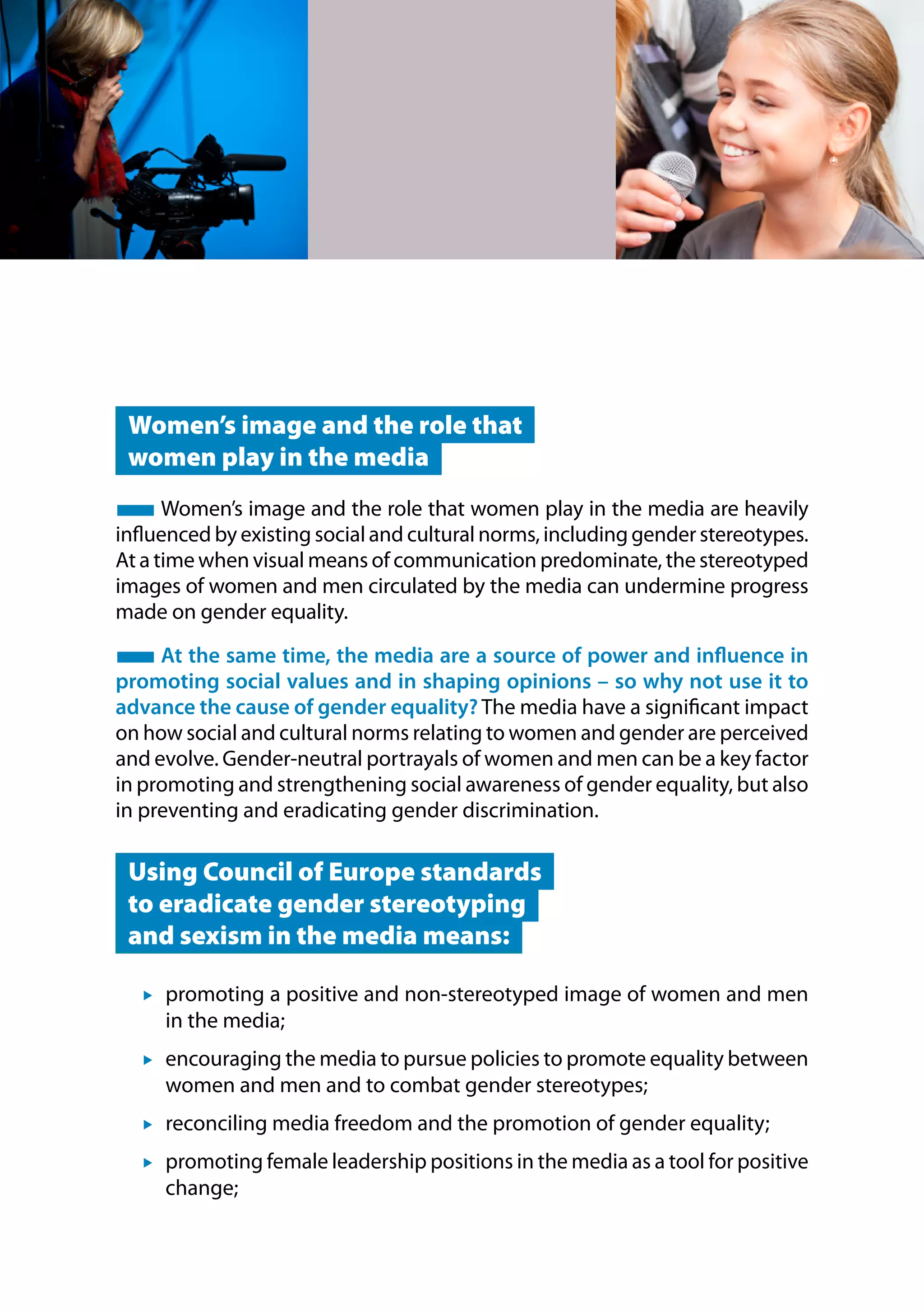 Combating gender stereotyping and sexism in the media | PDF