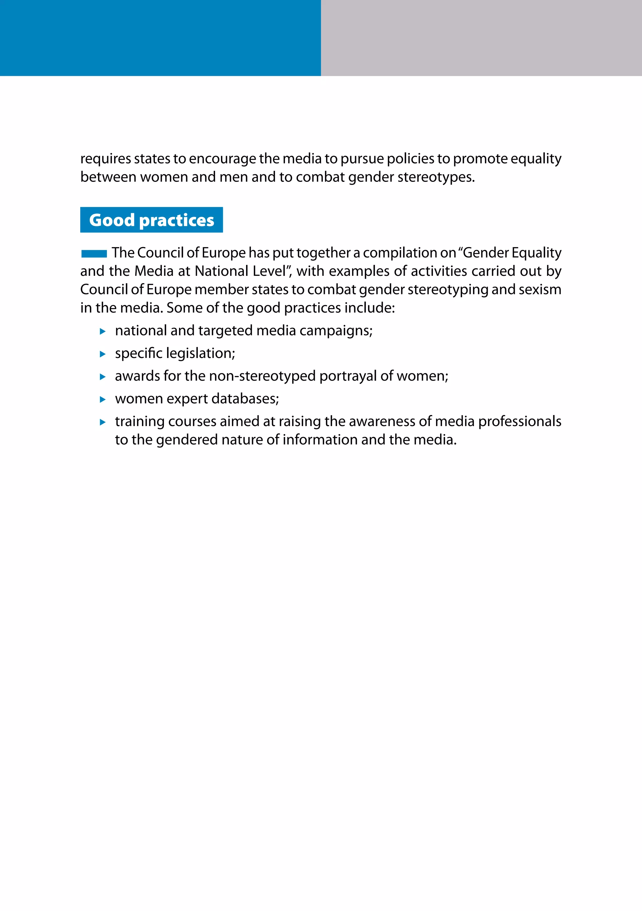 Combating gender stereotyping and sexism in the media | PDF