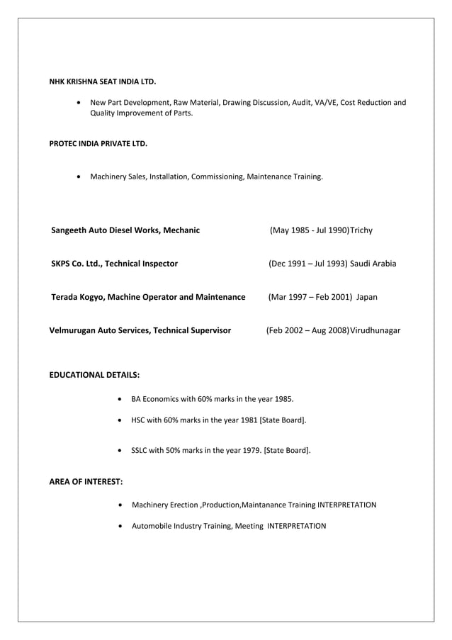 Bhoomi palan CV | DOC | Automotive Industry | Industries