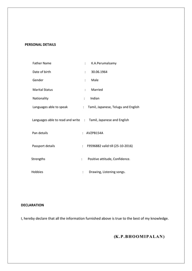 Bhoomi palan CV | DOC | Automotive Industry | Industries