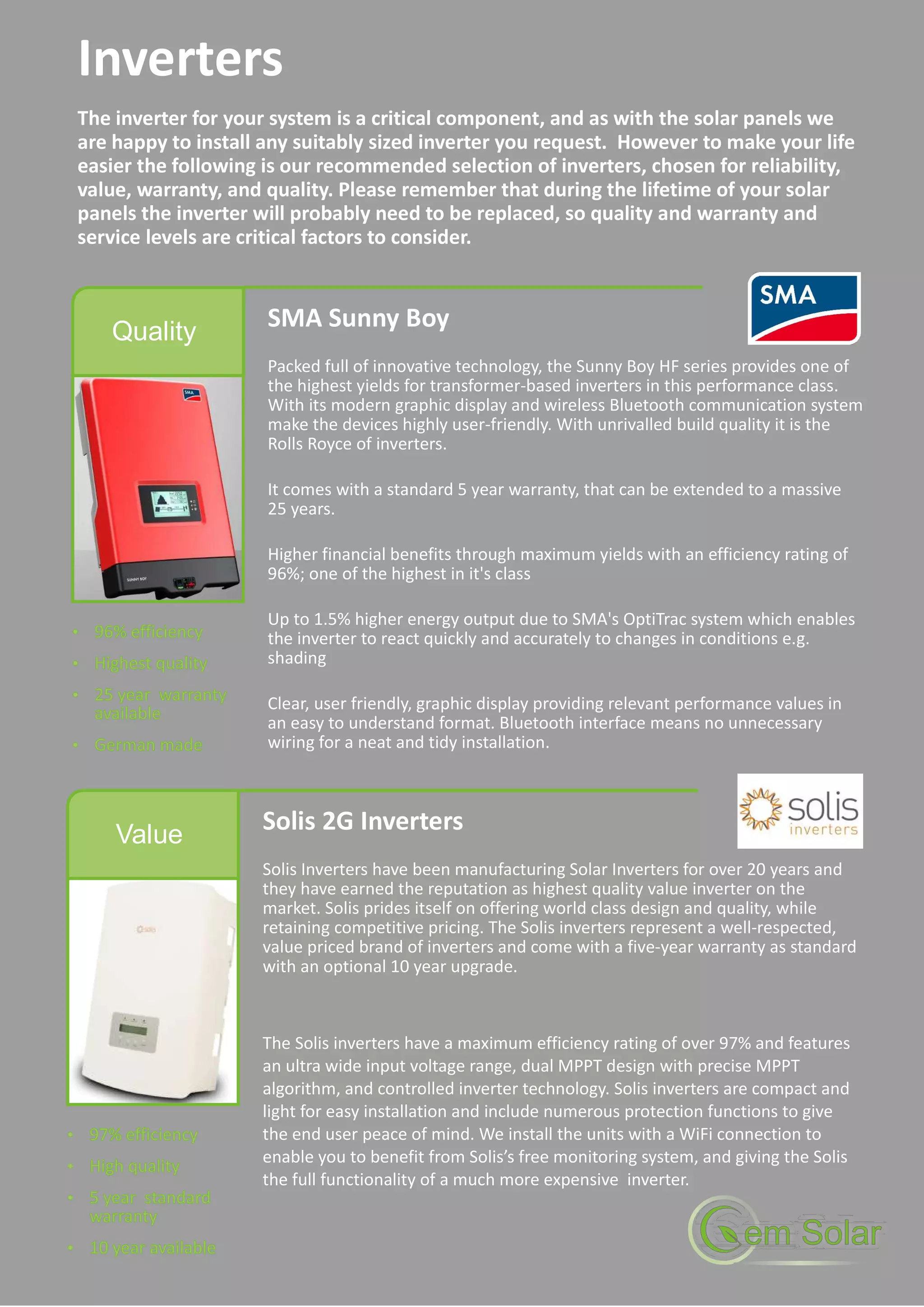 Gem Solar PV and Storage brochure Spring 2017 | PDF