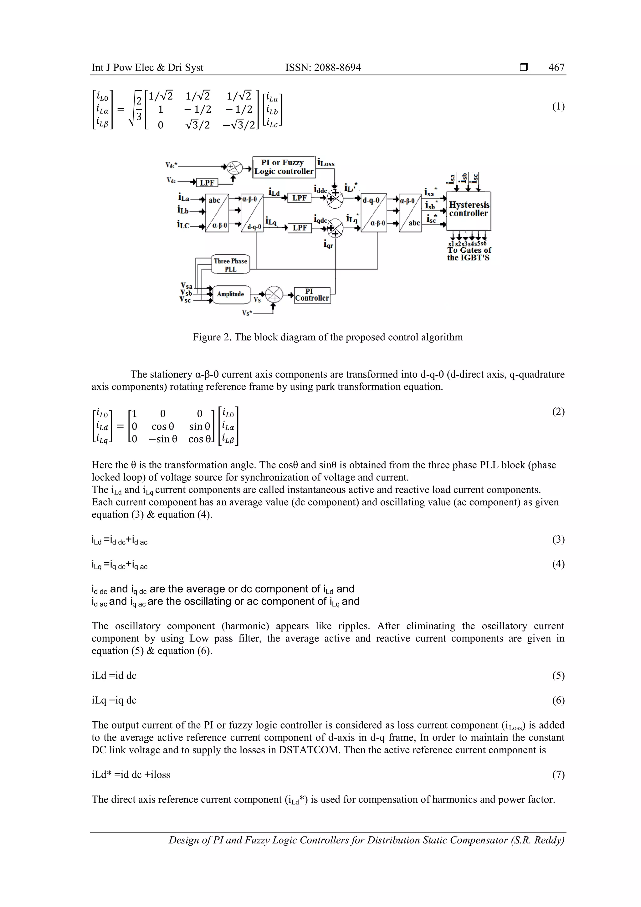 Design of PI and Fuzzy Logic Controllers for Distribution Static Compensator | PDF