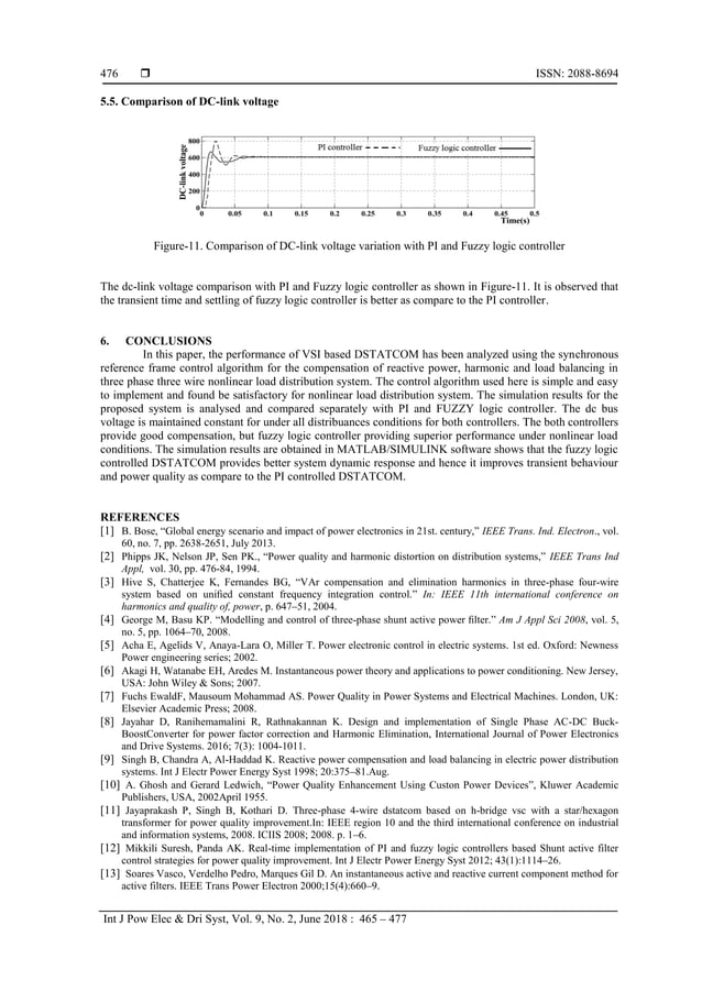 Design Of Pi And Fuzzy Logic Controllers For Distribution Static Compensator Pdf