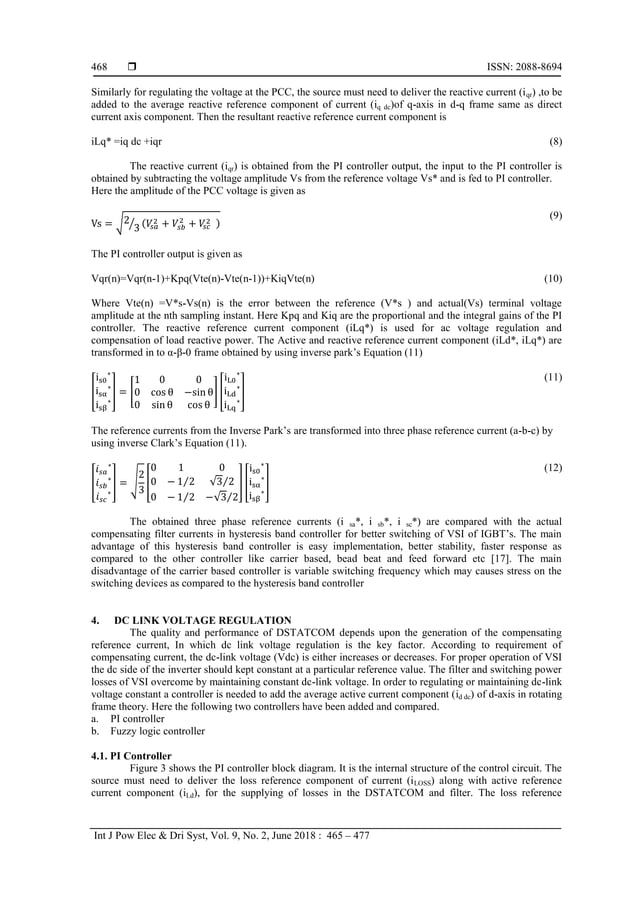 Design Of Pi And Fuzzy Logic Controllers For Distribution Static Compensator Pdf