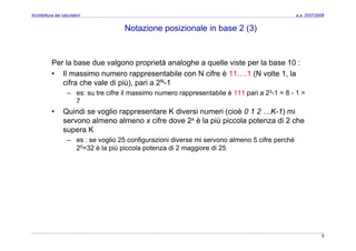 Architettura dei Calcolatori 01 Sistemi di numerazione | PPT