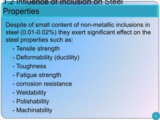 Inclusion control for clean steel | PPTX