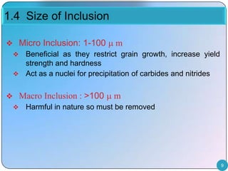 Inclusion control for clean steel | PPTX