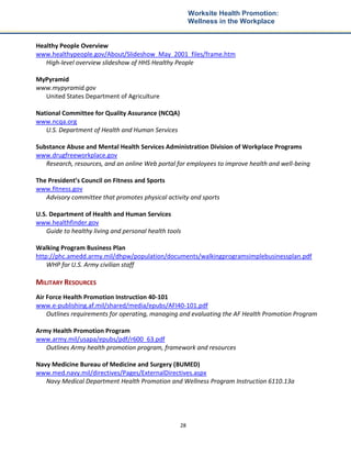 Worksite Health Promotion Wellness in the Workplace[1] | PDF