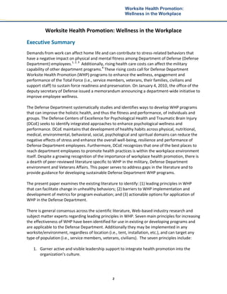 Worksite Health Promotion Wellness in the Workplace[1] | PDF