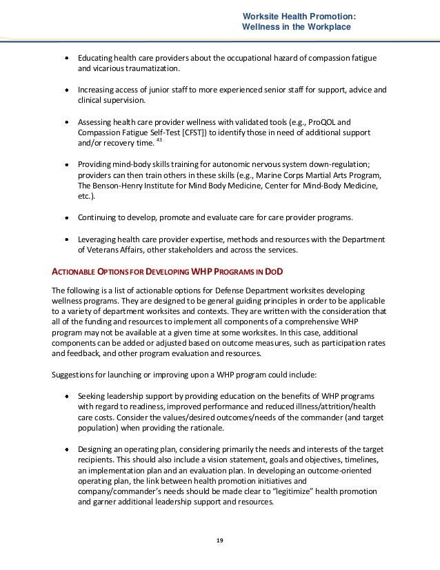 Worksite Health Promotion Wellness in the Workplace[1]