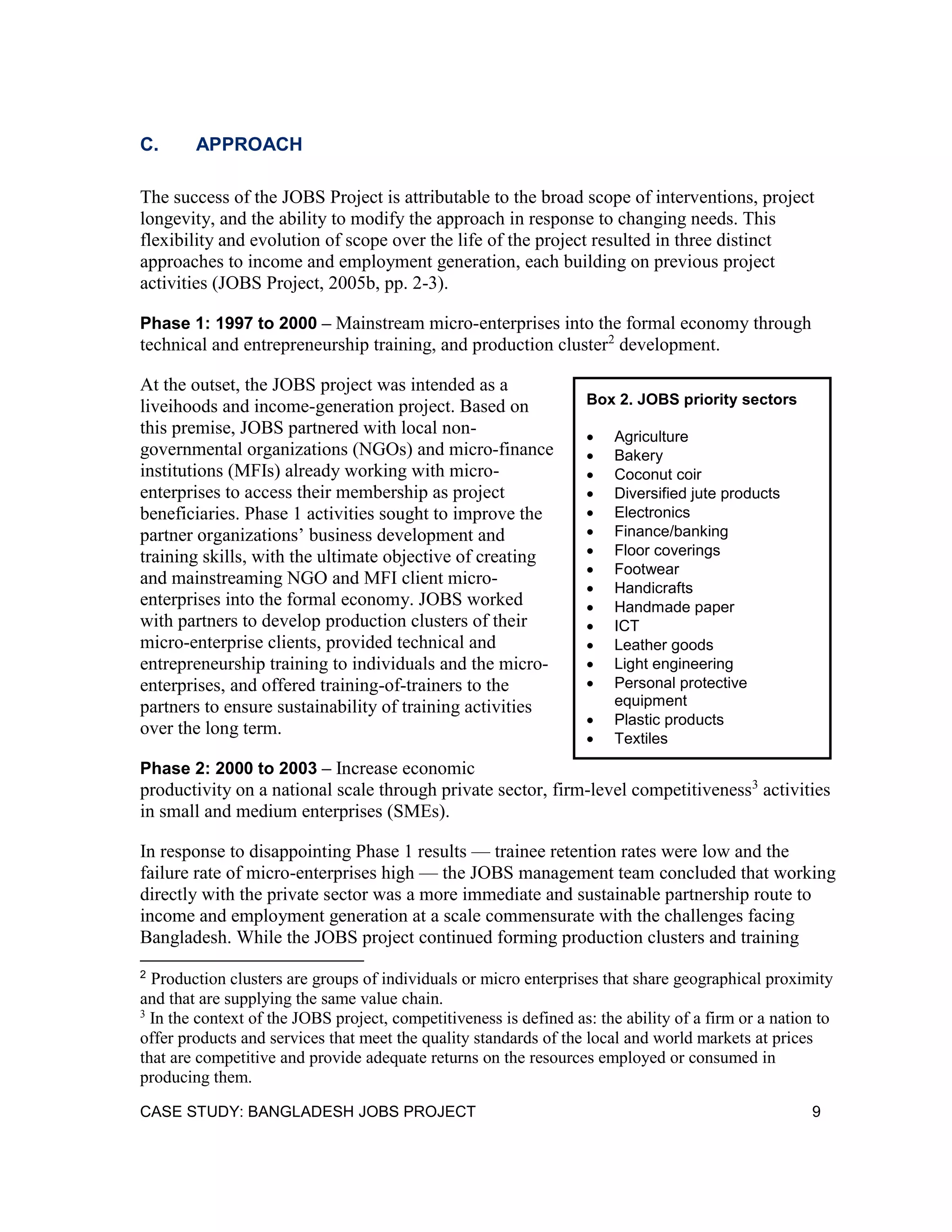 Case Study - Bangladesh JOBS project | PDF