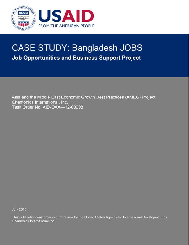 Case Study - Bangladesh JOBS project | PDF