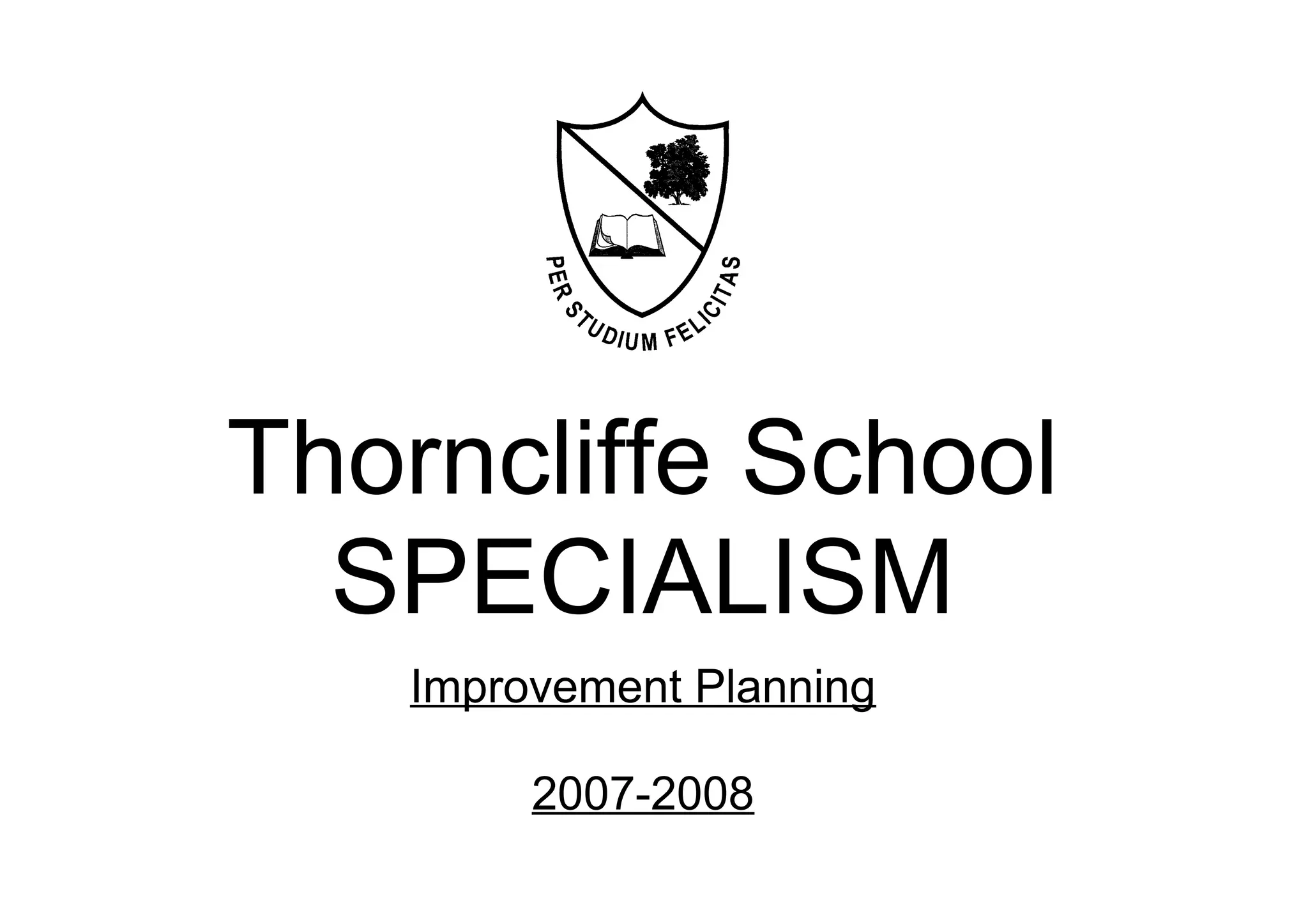 Specialism Improvement Plan 2007-2008 | DOC