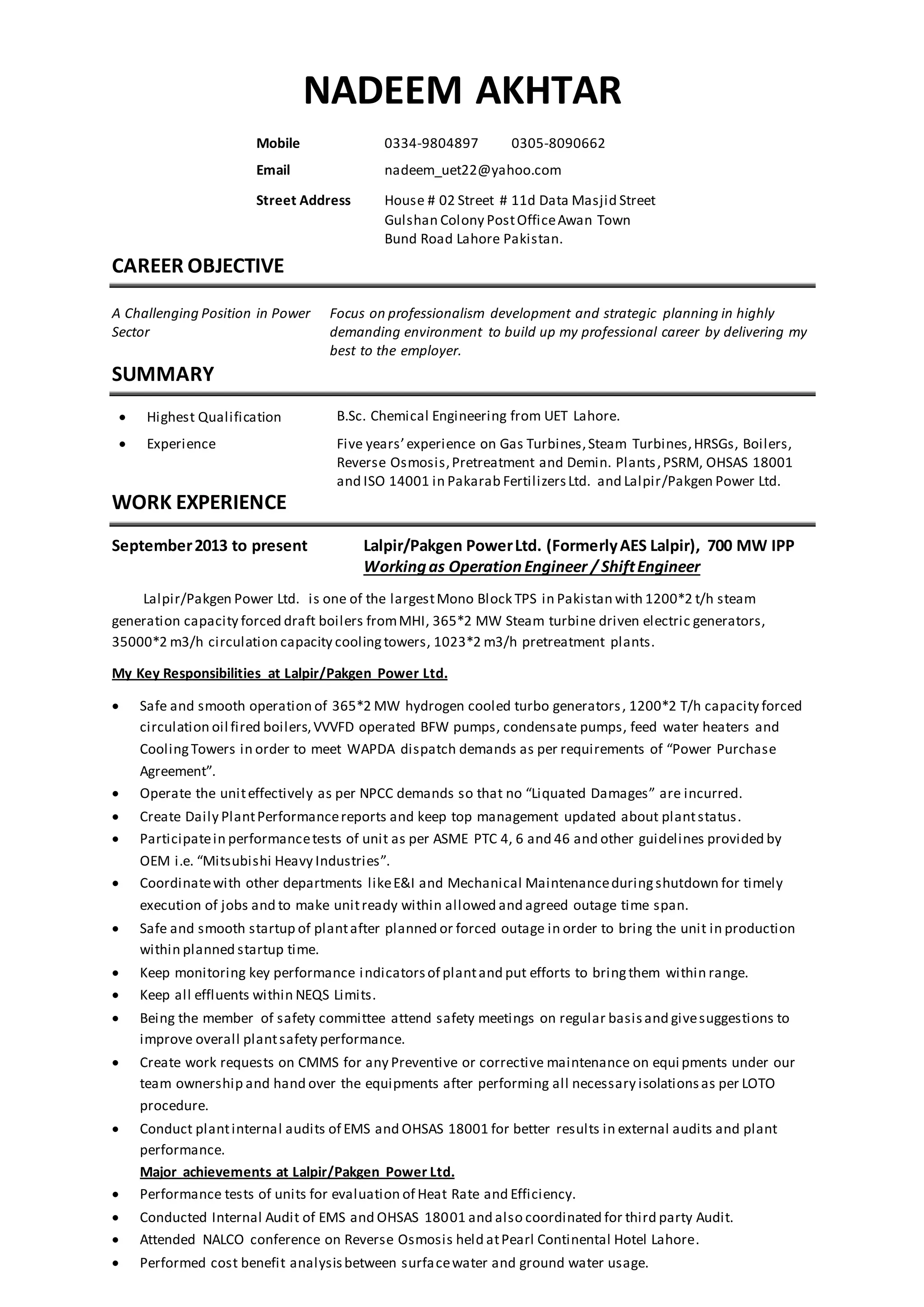 NADEEM CV | PDF