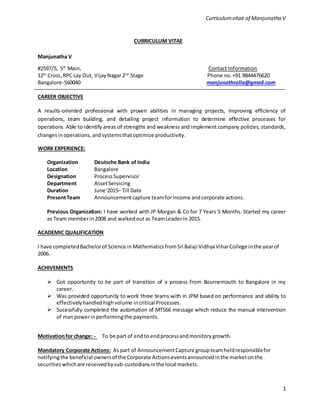 Manju Resume | DOCX