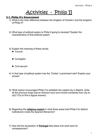 Philip II - Activities | DOC
