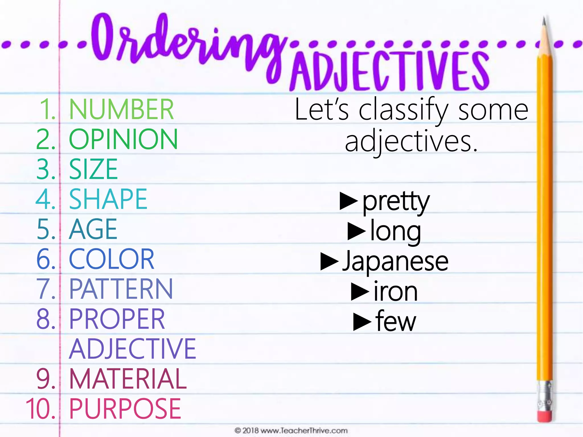 ADJECTIVE ORDER | PPTX