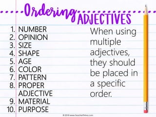 ADJECTIVE ORDER | PPTX