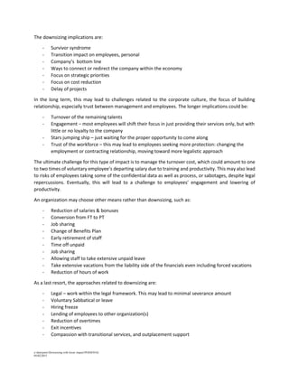 Downsizing with lesser impact | PDF | Human Resources | Business