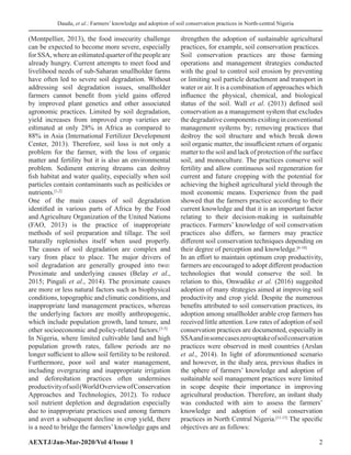 Farmers’ Knowledge and Adoption of Soil Conservation Practices in North ...