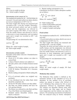 Preparation of activated carbon from pyrolytic conversion of musa ...