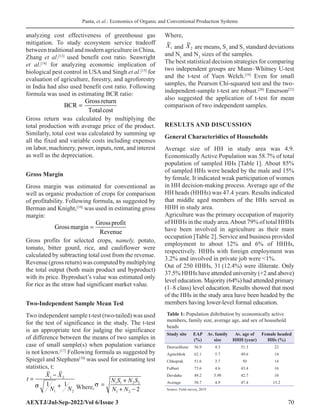 Economics of Cereal and Vegetable Crops under Organic and Conventional ...