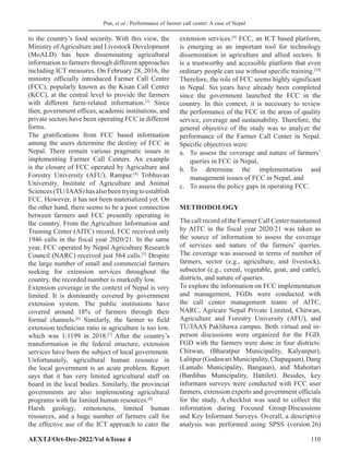 Performance of Farmer Call Center: A Case of Nepal | PDF