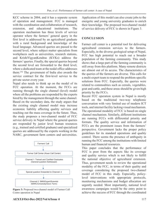 Performance of Farmer Call Center: A Case of Nepal | PDF