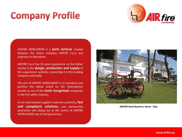 AIRFIRE WORLDWIDE Company Presentation | PPT