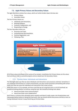 Agile Project Management Principles and Methodologies - Study Notes | PDF