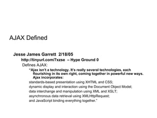 01 Ajax Intro | PPT | Web Design and HTML | Internet