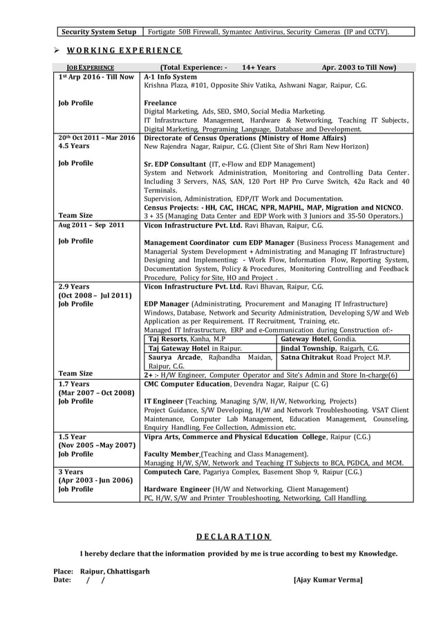 01 ajay kumar verma cv | PDF 01 ajay kumar verma cv | PDF