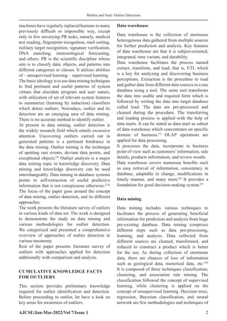 A Comprehensive Study on Outlier Detection in Data Mining | PDF