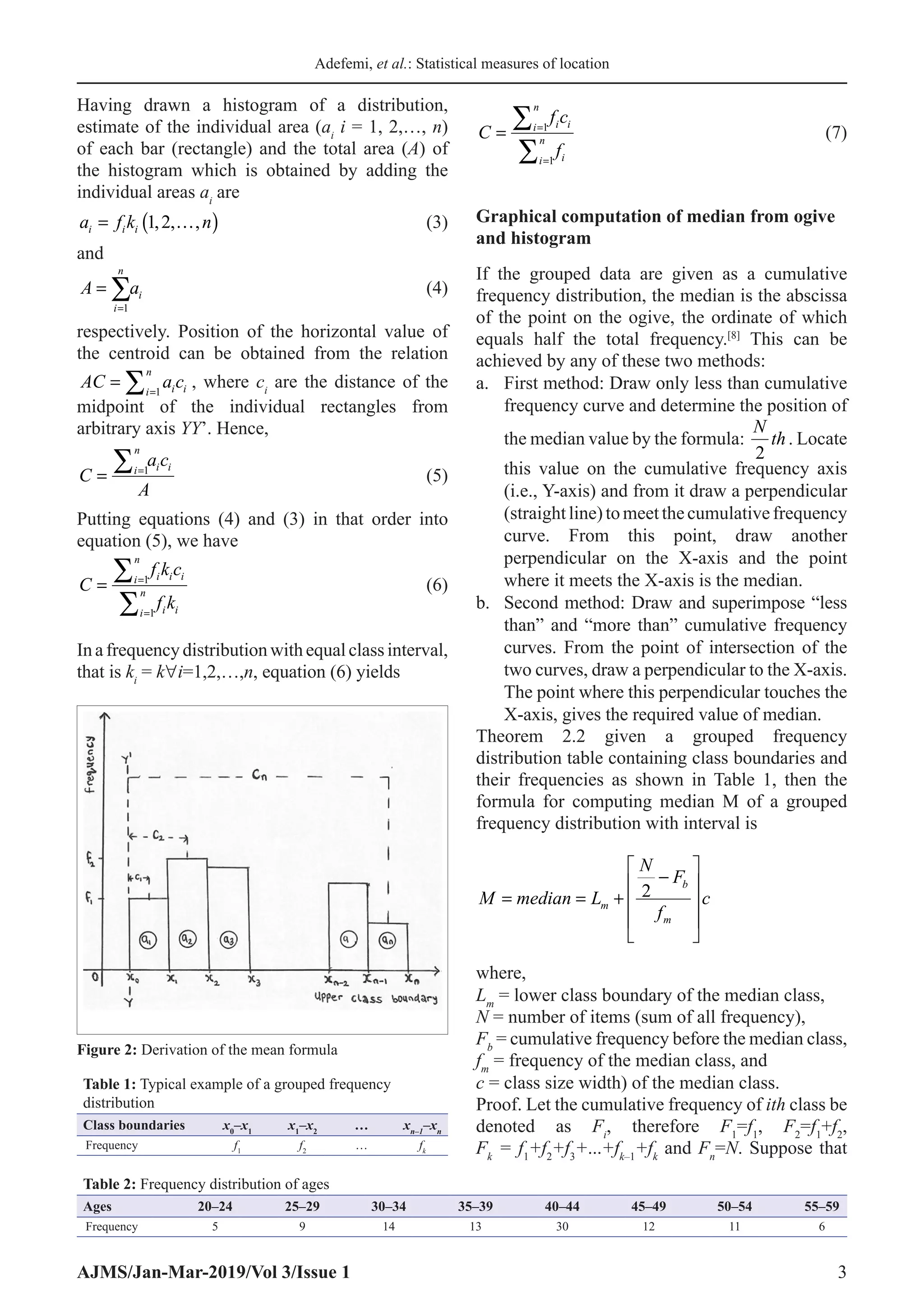 Statistical Measures of Location: Mathematical Formulas versus ...